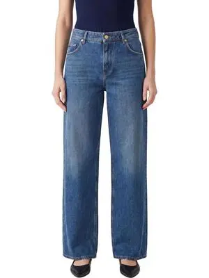 Dolce & Gabbana Mid-rise Straight-leg Jeans In Stone-washed Denim - Blue