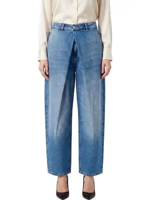 Balmain Mid-rise Baggy Jeans In Stone-washed Denim With Asymmetrical Design - Blue