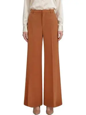 Chloé Wide-leg Pleated Cotton Trousers - Red