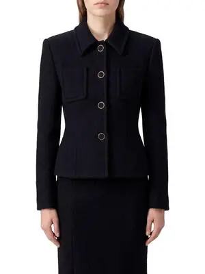 Chloé Single-breasted Wool Short Coat - Black