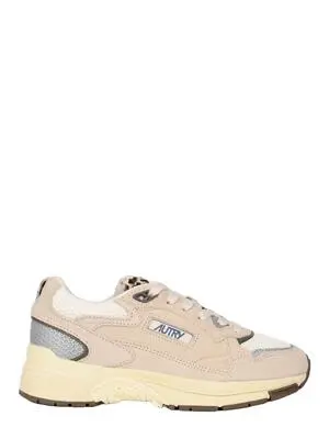 AUTRY Hyperway Two-tone Leather And Mesh Sneakers - Dove Grey