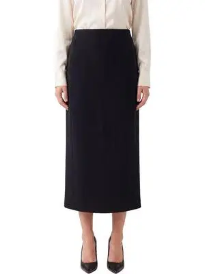 Khaite High-waisted Midi Pencil Skirt With Side Zip - Black