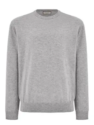 Canali Crew Neck Cashmere Sweater - Grey