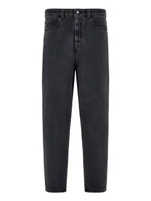 Canali Regular-fit Cotton Denim Jeans - Black