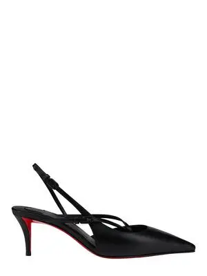CHRISTIAN LOUBOUTIN Twistissimo Leather Slingback Pumps 60 - Black