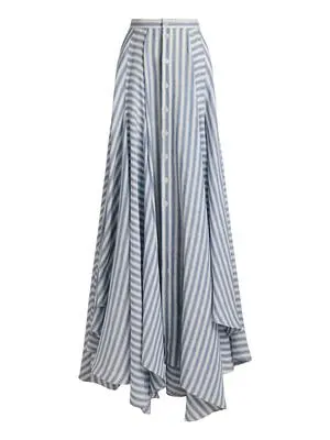 Ralph Lauren Linen Striped Maxi Skirt - Blue