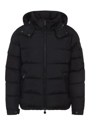 Moncler Quilted Down Jacket With Hood - Black