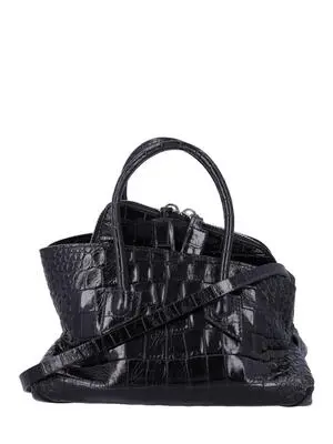 Attico Mini Handbag With Top Handles And Removable Shoulder Strap - Nero