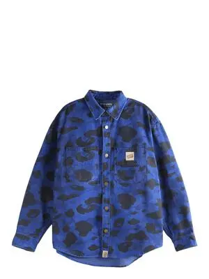 A BATHING APE Solid 1st Camo Work Long-sleeve Shirt - Blue