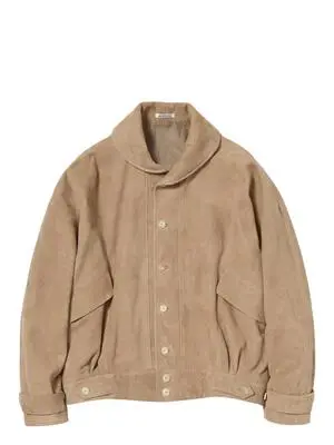 Auralee Silky Grain Suede Blouson - Tan