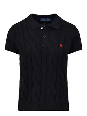 Polo Ralph Lauren Cable Knit Polo - Black
