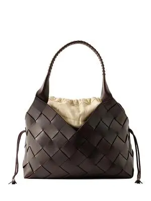 Dragon Diffusion Castello Woven Leather Shoulder Bag - Brown