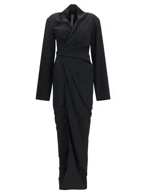 Rick Owens Wrap Draped Maxi Dress - Black