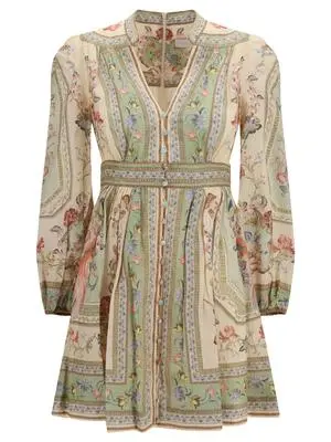 Zimmermann ZIMMERMANN Roselight Mini Dress With Puff Sleeves Multicolour