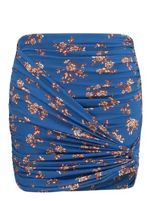 Magda Butrym Draped Floral Swim Mini Skirt - Blue