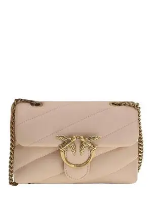 Pinko Love Baby Quilted Leather Shoulder Bag - Pink