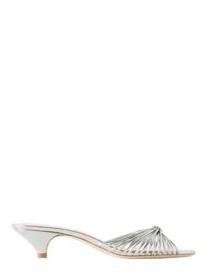 LOEFFLER RANDALL Dixie Metallic Leather Mules - Silver