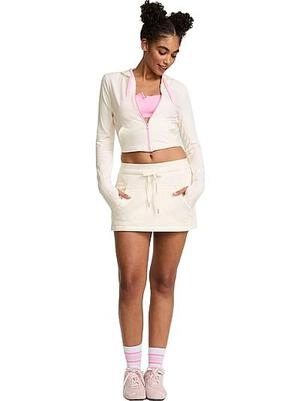 Pink Campus Fleece™ Front-pocket Skort - Grey