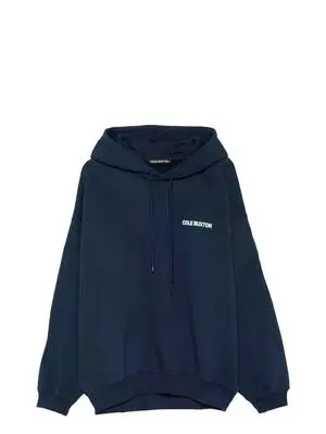 COLE BUXTON Logo Print Drawstring Hoodie - Blue