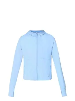 Sweaty Betty Zip-up Hooded Jacket With Thumb Slots - Blue