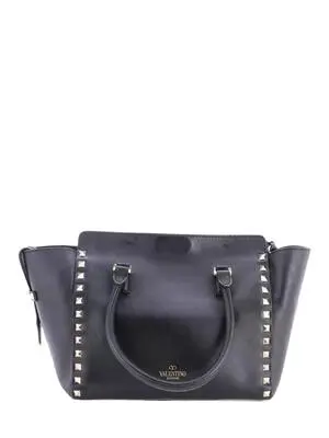 Valentino Garavani Rockstud Rigid Leather Small Tote Bag - Black