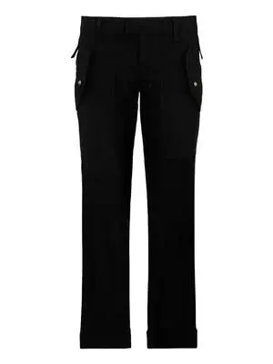 Dsquared2 Military Chic Jenna Cropped Wool Ripstop Trousers - Black