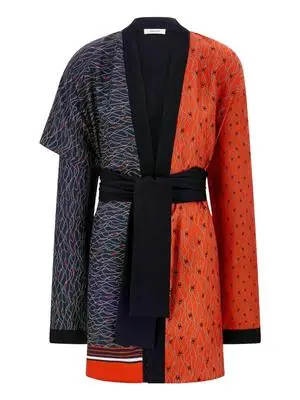 FERRAGAMO Virgin Wool And Silk Cardigan - Blue