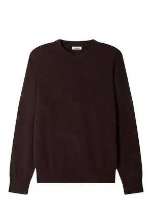 Sandro Round-neck Long-sleeve Sweater - Brown