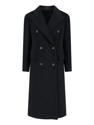 Tagliatore Double-breasted Cashmere Coat - Black