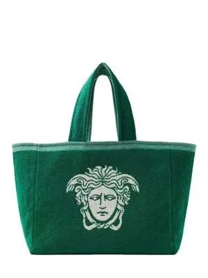 Versace Versace Terry-Toweling Jacquard Tote Bag Green