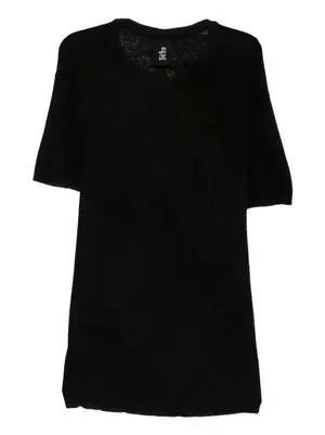 THOM KROM Raw-edge Panelled T-shirt - Black