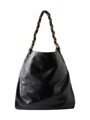 Saint Laurent Amalia Leather Shoulder Bag - Black