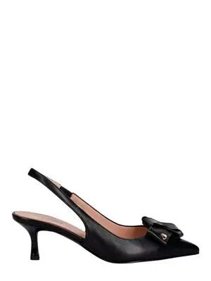 Moschino Bow-detail Slingback Kitten Heel Pumps - Black