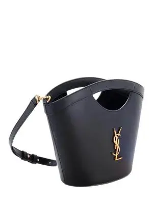 Saint Laurent Celia Leather Mini Bucket Bag - Black