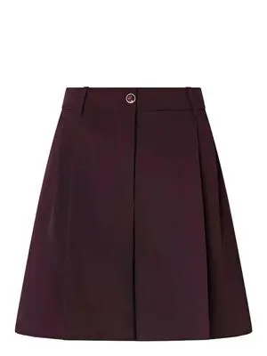Pinko Pleated High-Waisted Shorts Red