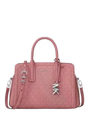 Michael Kors Logo-print Calf Leather Trim Tote Bag - Pink