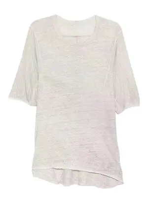ISAAC SELLAM EXPERIENCE Raw-edge Short-sleeve T-shirt - Grey