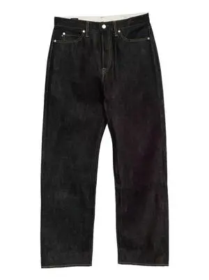 MOMOTARO Contrast-stitch Logo-patch Jeans - Blue