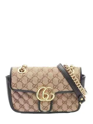 Gucci Gg Marmont Matelassé Canvas Cross Body Bag - Neutrals