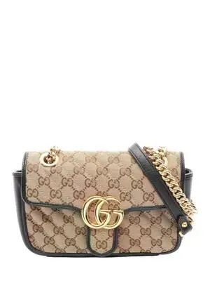 Gucci Gg Marmont Matelassé Canvas Cross Body Bag - Neutrals