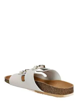 Moschino Heart Buckle Sandals - Neutrals