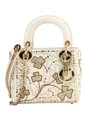 Dior Lady Chain Bag Embroidered Calfskin Mini Satchel - Multicolour