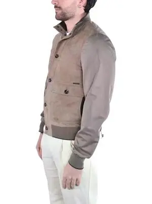 MOORER Suede Bomber Jacket - Grey