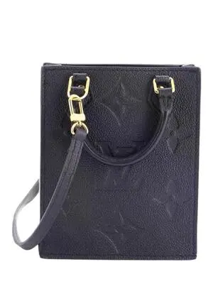 LOUIS VUITTON Petit Sac Plat Monogram Empreinte Giant Crossbody Bag - Black