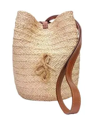 Ruslan Baginskiy Woven Straw Bucket Bag - Neutrals