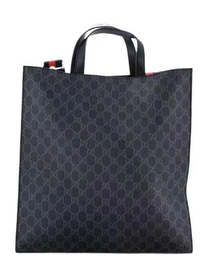 Gucci Gucci Convertible Soft Open GG Coated Canvas Tall Tote Bag Black