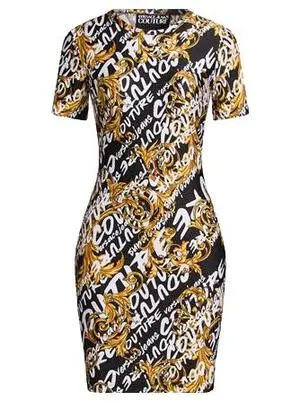 Versace Printed Polyamide And Elastane Mini Dress - Black