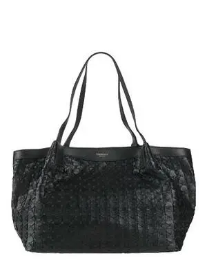 SERAPIAN Leather Maxi Tote Handbag - Black