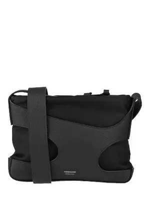 FERRAGAMO Cross-body Bag In Calfskin And Polyamide - Black