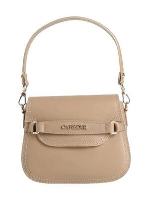 CAFÈNOIR Medium Leather Handbag With Top Handle And Appliqués - Grey